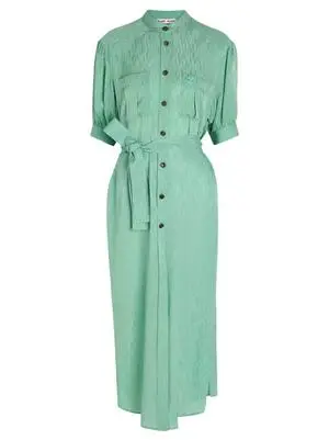 BLAZÉ MILANO Button Belted Midi Dress - Green