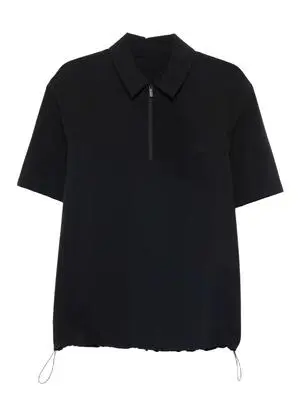 Moncler Zip-fastening Drawstring-hem Polo Shirt - Black