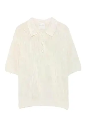 FORTE_FORTE Cashmere Polo Top - Neutrals