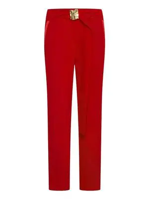 Marella Buckle-belted Trousers - Red