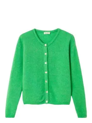 American Vintage Round-neck Buttoned Cardigan - Green