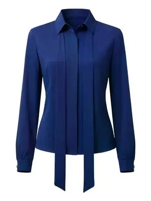 Elie Saab Tie-neck Silk Shirt - Blue