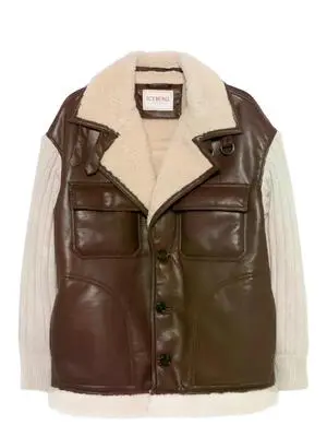 Iceberg Paneled Coat - Brown