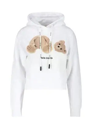 Palm Angels Bear Motif Hoodie - White