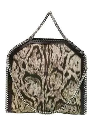 Stella McCartney Animal-print Shoulder Bag With Chain Detail - Neutrals