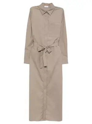 Peserico Tie-waist Shirt Dress - Grey