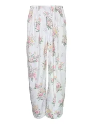 OPEN YY Floral-print Trousers - White