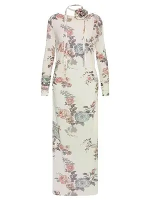 Marella Floral-print Maxi Dress Set - Neutrals