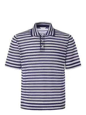 Malo Striped Polo Shirt - Blue