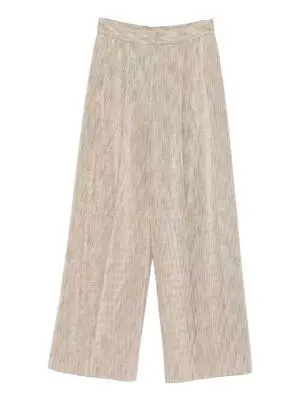 Giorgio Armani Textured Wide Leg Trousers - Neutrals