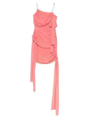 Blumarine Bow Ruched Dress - Pink