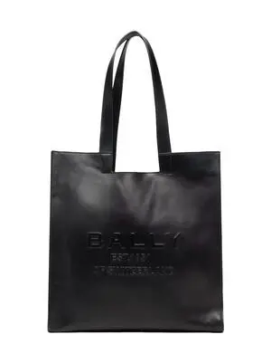Bally Embossed Leather Tote Bag - Black