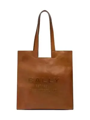 Bally Embossed-logo Leather Tote - Brown