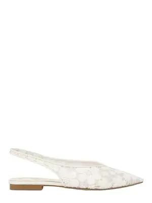Vince Camuto Mezzah Lace Slingback Flats - Bright White
