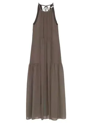 Peserico Tiered Maxi Dress - Brown