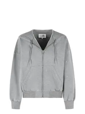 MAISON MARGIELA Drawstring Zip Hoodie - Grey
