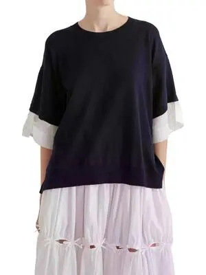MEIMEIJ Crew-neck Layered Top - Blue