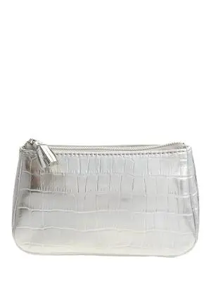 MZ WALLACE Small Luna Croc Embossed Metallic Leather Pouch