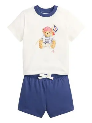 Ralph Lauren Cotton Jersey T-shirt And Shorts Set - Deckwash White
