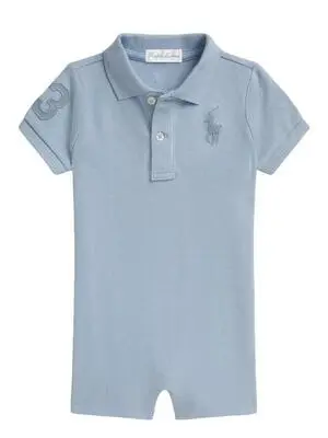 Ralph Lauren Cotton Piqué Romper - Estate Blue