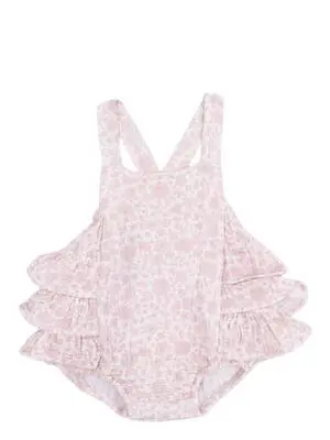 ANGEL DEAR Harper Floral Muslin Bodysuit - Rose