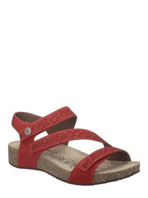 Josef Seibel Tonga 78 Ankle Strap Platform Wedge Sandal - Red