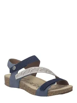 Josef Seibel Tonga 73 Ankle Strap Wedge Sandals - Indigo Multi