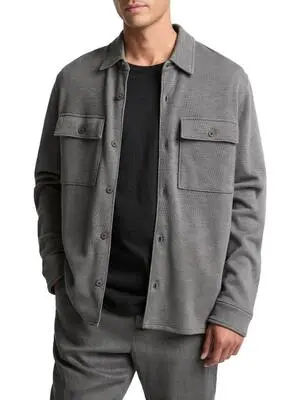 Vince Double Slub Shirt Jacket - Slate