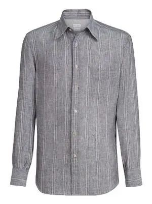 Brunello Cucinelli Shirt With Chest Pocket - Grey