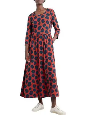 SEASALT CORNWALL Emily Floral Print Maxi Dress - Inky Anemone Tomato