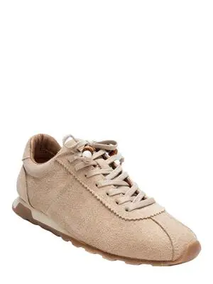FOREVER & ALWAYS SHOES Brea Leather Embellished Sneaker Beige Suede