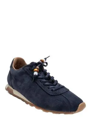FOREVER & ALWAYS SHOES Brea Leather Embellished Sneaker Navy Suede