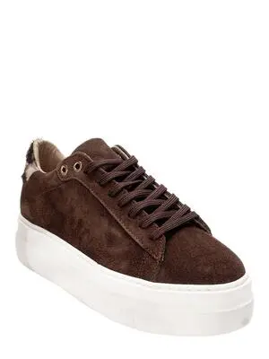 FOREVER & ALWAYS SHOES Nera Leather Sneakers - Brown Suede
