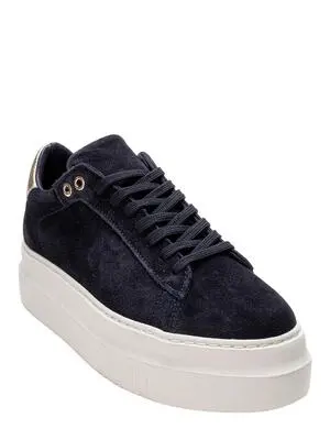 FOREVER & ALWAYS SHOES Nera Leather Sneakers - Navy Suede