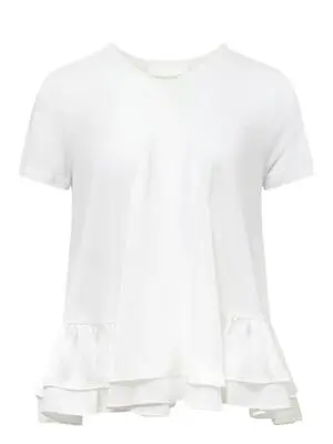 CLUB21 Kayla Ruffled T-shirt - White