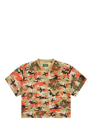 DENIM TEARS Camouflage Wreath Mesh T-shirt - Brown