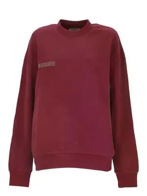 PANGAIA Crew-neck Sweater With Text Detail - Red