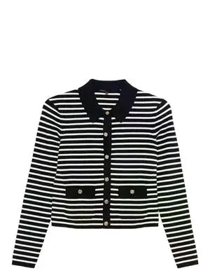 Maje Striped Cardigan - Blue