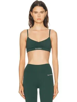 SPORTY & RICH Serif Logo Mini Sports Bra - Forest