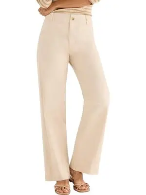 NIC+ZOE Stretch Cotton Twill Straight Leg Pants - Latte