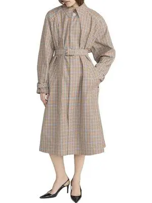 FRAME The Plaid Belted Coat - Mocha Check