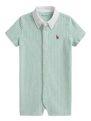 Ralph Lauren Cotton Piqué Romper - Celadon Multi