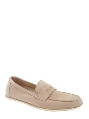 Brunello Cucinelli Apron-toe Penny Loafer - Mushroom