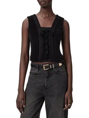 ALLSAINTS Selin Velveteen Vest - Black