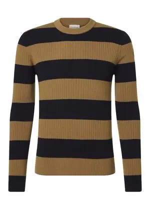 Moncler Striped Wool Sweater - Brown