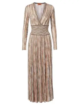 Missoni Sequined Striped Maxi Dress - Brown