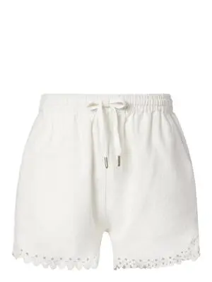 MARANT ETOILE Balyme Embroidered Cotton Shorts - White