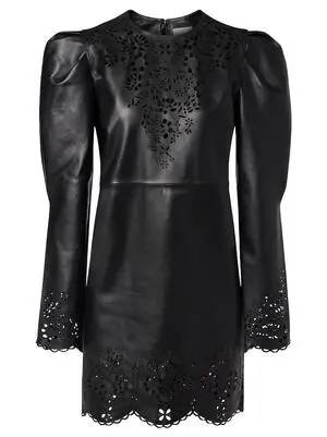 Isabel Marant Nala Laser-cut Leather Minidress - Black