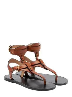 Isabel Marant Eveena Leather Thong Sandals - Brown