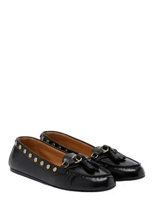 Isabel Marant Faxel Studded Leather Loafers - Black